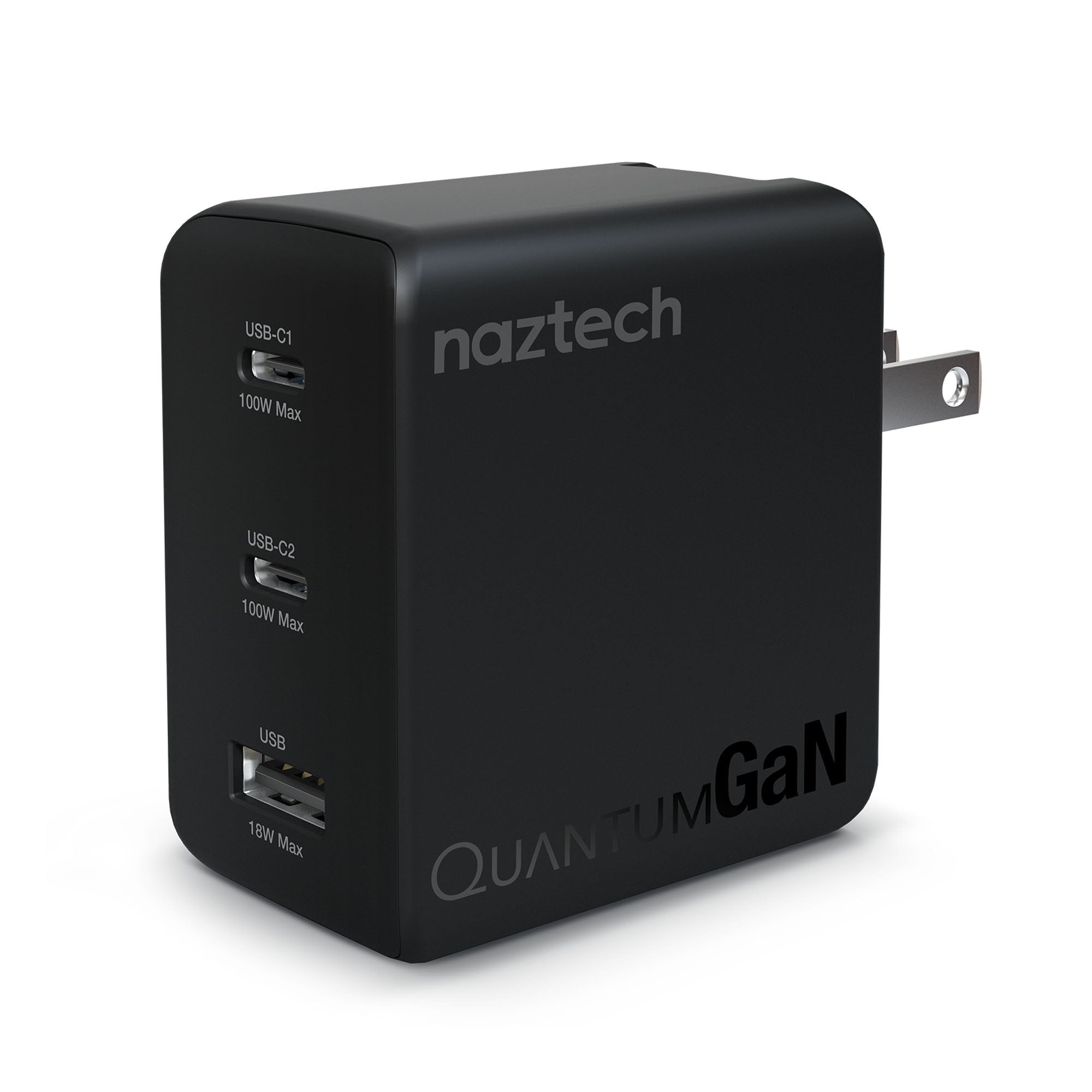 Naztech 100W Nexus T100 Multi-Port GaN Dual USB-C + USB-A Wall Charger ...